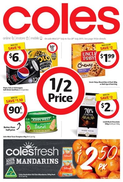 Coles Catalogue Half Price Products 22 Jul | Catalogue AU
