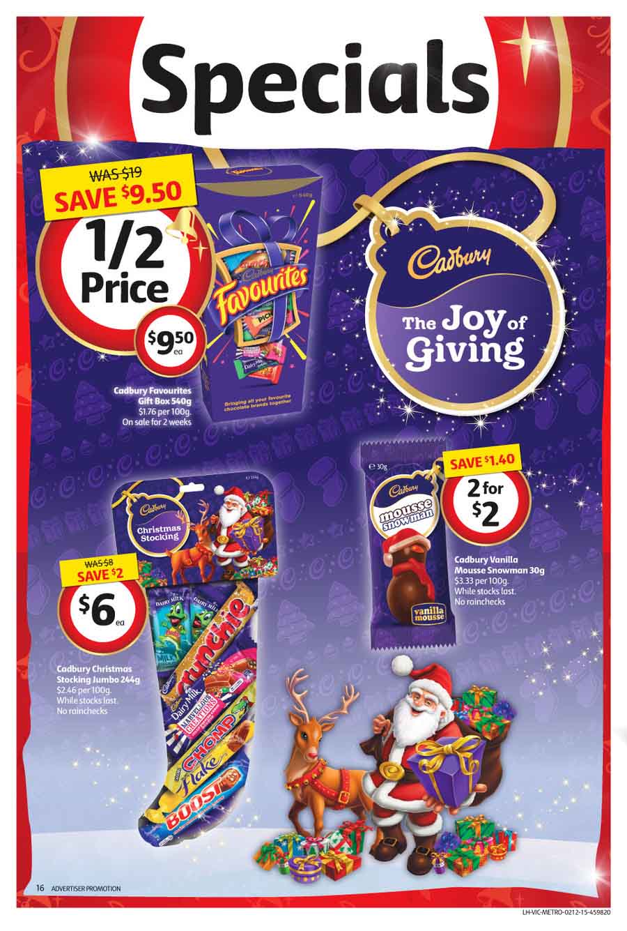 Coles Catalogue Christmas December 2015 Cadbury Favorites