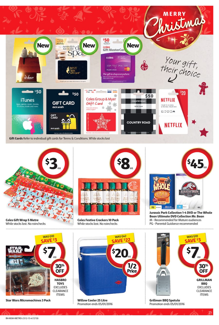 Coles Christmas Gifting Catalogue 23 - 29 Dec 2015 | Catalogue AU