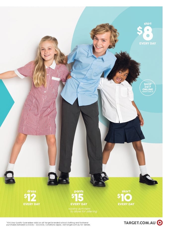 Target School Clothing Catalogue 7 - 13 Jan 2016 | Catalogue AU