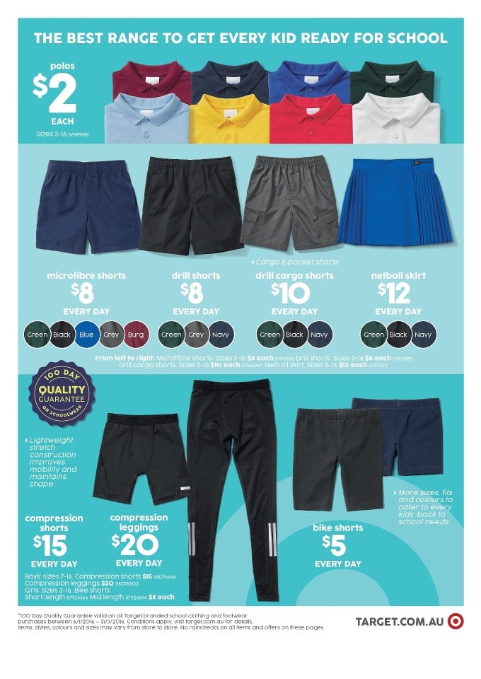 Target School Wear Catalogue 21 - 26 Jan 2016 | Catalogue AU
