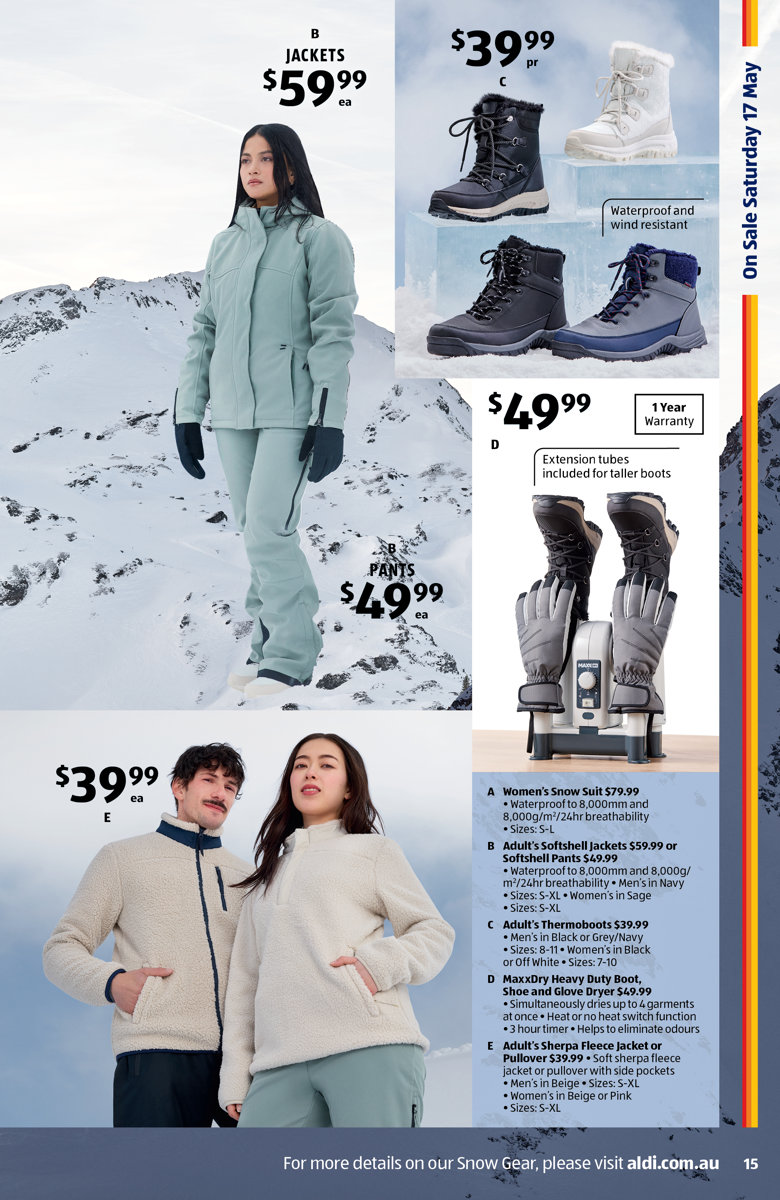 ALDI Catalogue Snow Gear 17 - 20 May 2025 | Catalogue AU