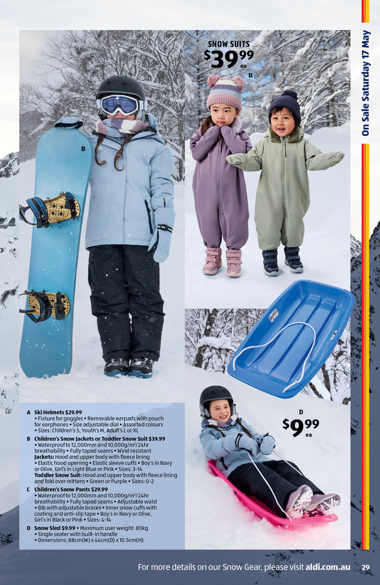 ALDI Catalogue Snow Gear 17 - 20 May 2025 | Catalogue AU