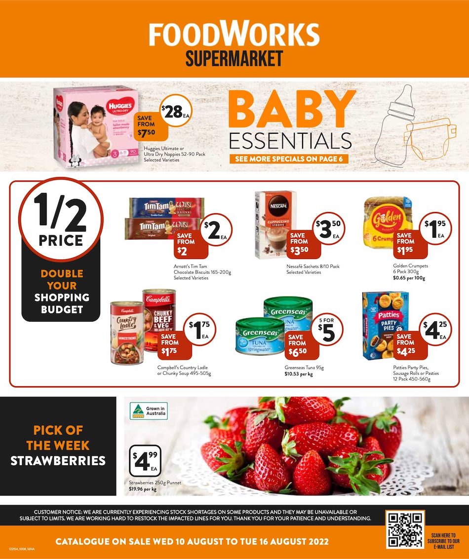 Foodworks Catalogue 10 - 16 Aug 2022 | Catalogue AU