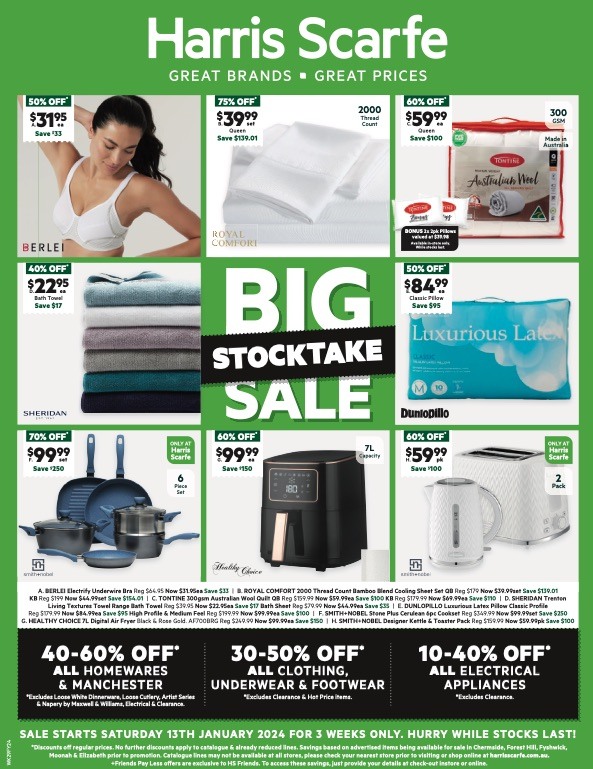 Harris Scarfe Catalogue Stocktake Jan 2024 | Catalogue AU