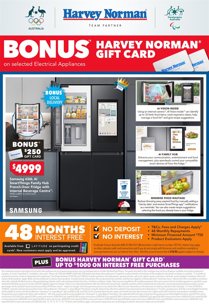Harvey Norman Catalogue Bonus Gift Card on Selected Electrical ...