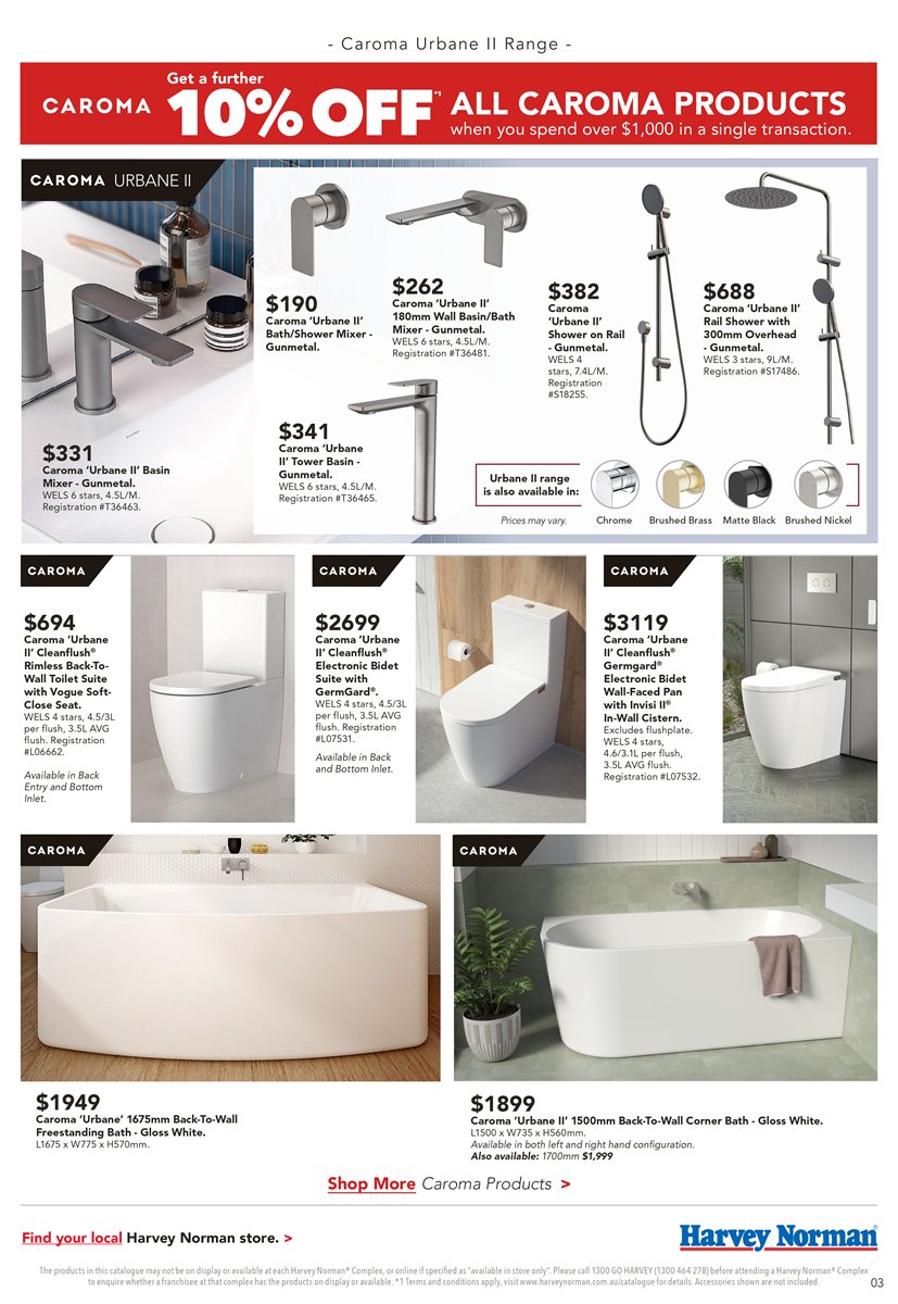 Harvey Norman Catalogue Elevate Your Bathroom October 3 - November 3, 2025 | Catalogue AU