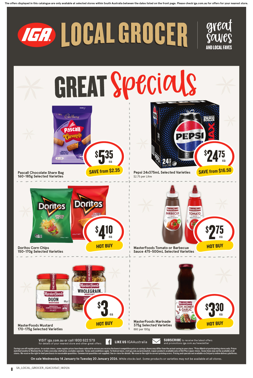 IGA Catalogue January 14 - 20, 2026 SA Local Grocer | Catalogue AU