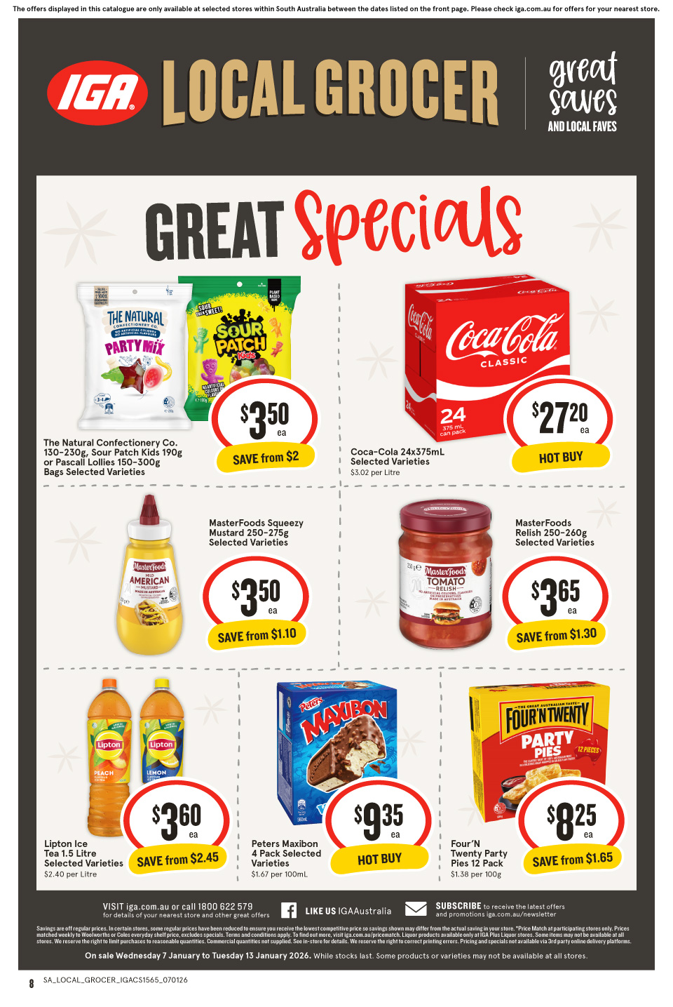 IGA Catalogue January 7 - 13, 2026 SA Local Grocer | Catalogue AU