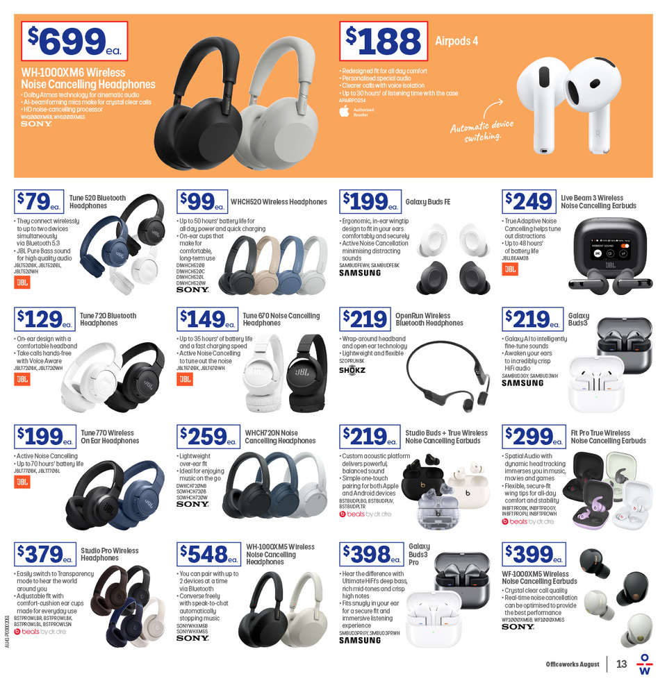 Officeworks Catalogue August 6 - 20, 2025 We Won't be Beaten on Price ...