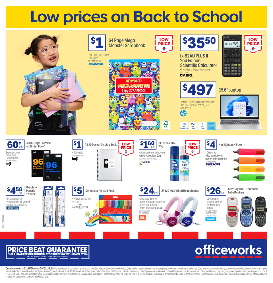 Officeworks Catalogue January 1 - February 8, 2026 Low Prices on Back ...